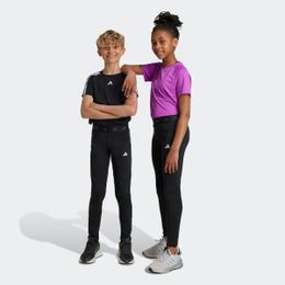 M&auml;dchen Trainingstights "J TF TIGHTS", schwarz-wei&szlig;, Gr. 140, adidas Sportswear, Obermaterial: 83% Polyester, 17% Elasthan, Hosen, f&uuml;r Kinder, mit
