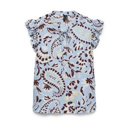 V&eacute;ro Moda Vero Moda Bluse 'VMNELLIE CARLA' Damen Gr&ouml;&szlig;e XS schoko / lavendel / wei&szlig;
