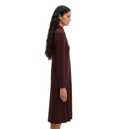 Marc O'Polo MARC O'POLO Damen Hemdblusenkleid "aus Single Jersey mit Paper-Finish", braun, Gr. M, unifarben, Obermaterial: 95% Baumwolle, 5% Elasthan, Kleider