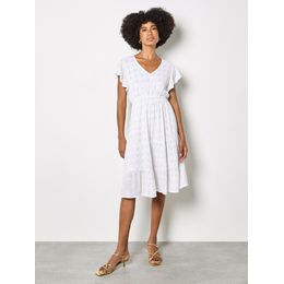 Apricot Damen Minikleid "Gebl&uuml;mtes Mini-Kleid", wei&szlig;, Gr. 38, gebl&uuml;mt, gewebt, Obermaterial: 100% Viskose CV., Kleider, mit Stickerei und Pailletten