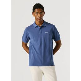 Pepe Jeans Herren Poloshirt "OSCAR", blau, Gr. XL, bestickt, unifarben, Piqu&eacute;, Obermaterial: 100% Baumwolle, Shirts, aus Baumwoll-Piqu&eacute;, mit