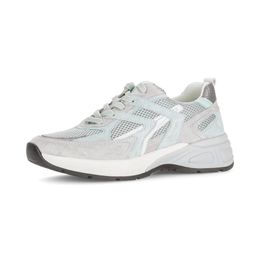 Gabor Damen Keilsneaker "DAVOS", Gr. 36, grau, Glattleder, Textil, Veloursleder, Schuhe, Freizeitschuh, Halbschuh, Schn&uuml;rer in Komfortweite H (= sehr