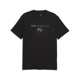 Puma Herren T-Shirt "Puma Class T-Shirt mit Grafik Herren", schwarz, Gr. L, clean, Obermaterial: 100% Baumwolle. Rippe: 20% Polyester, 80% Baumwolle,