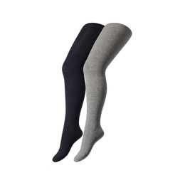 Camano Strumpfhose 2er Pack light grey + navy | Gr.: 122/128
