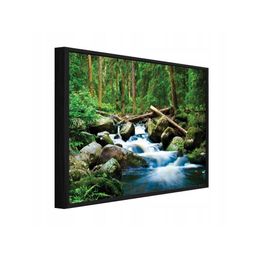 WALLARENA Bild mit Rahmen Wald in Gr&uuml;n | Gr.: 120 x 80 cm