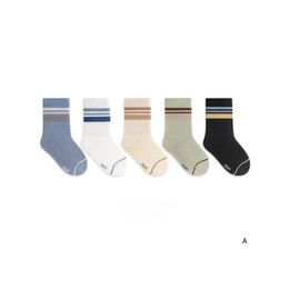 MUNADUNA 5er-Pack Kindersocken mit Dreifachstreifen in Blau | Gr.: 19-22