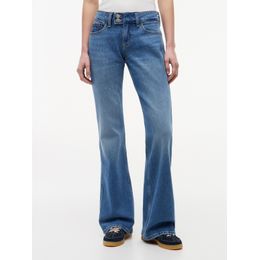 Tommy Jeans Damen Bootcut-Jeans "SIA LOW BOOTCUT BJ0133", blau, Gr. 30, unifarben, Denim/Jeans, Obermaterial: 99% Baumwolle, 1% Elasthan, Jeans,