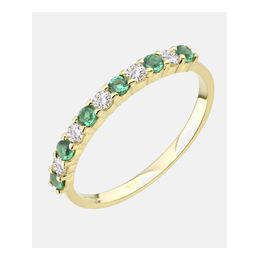Vanlere Eternity-Ring aus 375 Gelbgold mit Zirkonia mit Smaragd | Gr.: 54
