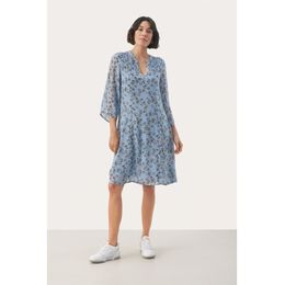 PART TWO Kleid ElkaPW Gerade Passform in Faded Denim Scattered Flower | Gr.: 34