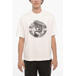Neil Barrett Bedrucktes CAPRICORN THE LEADER T-Shirt mit Rundhalsausschnitt in Wei&szlig;
