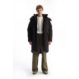 Kapuzenshirt Lange Pufferjacke mit Taschen