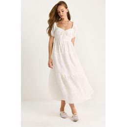 Gesticktes Herzkragen-Maxikleid