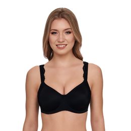 SuSa Damen Minimizer-BH "London", Gr. 95, schwarz, Obermaterial: 77% Polyamid, 23% Elasthan, unifarben, BHs, mit B&uuml;geln