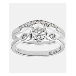 Diamant L'&eacute;ternel Ring aus 375 Wei&szlig;gold mit 0.15 Karat Diamant | Gr.: 56