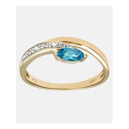 Diamant L'&eacute;ternel Ring aus 375 Gelbgold mit Diamant mit Topas | Gr.: 56