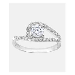 Diamant L'&eacute;ternel Verlobungsring aus 375 Wei&szlig;gold mit Zirkonia | Gr.: 50