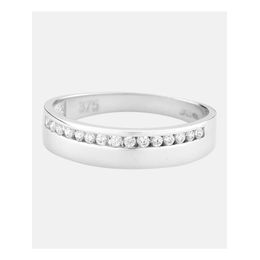 Diamant L'&eacute;ternel Ehering aus 375 Wei&szlig;gold mit Zirkonia | Gr.: 50