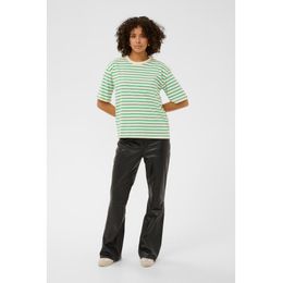 Kaffe T-Shirt kurzarm KAwinny Loose fit in Ant. White/Bright Green Stripe | Gr.: XL