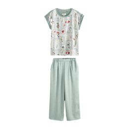 B By Ted Baker Pyjama Damen Gr&ouml;&szlig;e 5XL ecru / hellgr&uuml;n / lila / rot Sommerkleid