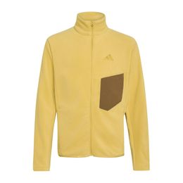 adidas terrex Athletic Fleece Jacket ' Kids Multi CLIMAWARM Full-Zip' boy size 128 Brown / yellow gold