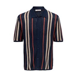 Only & Sons Only & Sons Knit Cardigan 'ONSLEON' male size XXL Dark blue / Light brown / Orange red / White