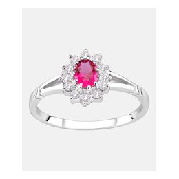 Diamant L'&eacute;ternel Verlobungsring aus 375 Gelbgold mit Zirkonia mit Rubin | Gr.: 54