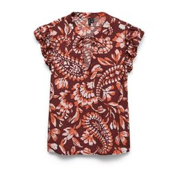 V&eacute;ro Moda VERO MODA Blouse 'VMNELLIE CARLA' female size S Lobster / Rose / Bordeaux / White