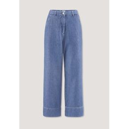 hessnatur Jeans ENNELIE Culotte Wide Leg aus Bio-Baumwolle mit TENCEL Lyocell und Leinen in medium blue | Gr.: 25-29