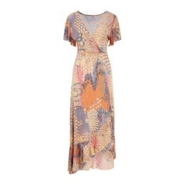 Buffalo Maxikleid in orange-blau-bedruckt | Gr.: 34