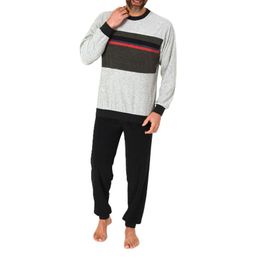 Normann Langarm Frottee Schlafanzug Pyjama B&uuml;ndchen - 86650 in grau-mel. | Gr.: 56