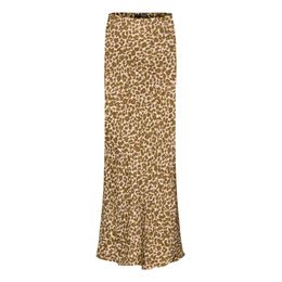 Betty Barclay Satinrock mit Leoprint in Beige/Khaki | Gr.: 42