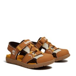 Timberland M&auml;dchen Sandale "PERKINS ROW FISHERMAN SANDAL", Gr. 26, braun, Synthetik, Schuhe, mit Klettverschlu&szlig;