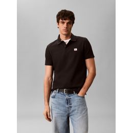Herren Poloshirt, schwarz, Gr. L, Calvin Klein Jeans, unifarben, Jersey, Obermaterial: 70% Baumwolle, 27% Polyester, 3% Elasthan, Shirts, Regular