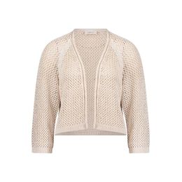 Cartoon Strick-Cardigan mit Glanzeffekt in Safari Beige | Gr.: 44