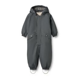 Wheat M&auml;dchen Jumpsuit "Wheat Thermo Rain Suit Aiko", grau, Gr. 86, unifarben, 100% Polyester (Recycelt), Overalls
