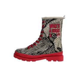 DOGO Damen Stiefelette "Gisele Schn&uuml;rstiefel Boots Good Boy Damen Stiefeletten", Gr. 38, schwarz, Lederimitat, Schuhe, Handgefertigt