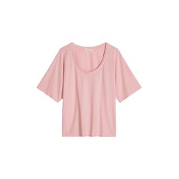 Marc O'Polo MARC O'POLO Damen T-Shirt "aus feinem Slub-Jersey", rosa, Basic, Gr. L, unifarben, Obermaterial: 67% Lyocell, 33% Baumwolle, Shirts