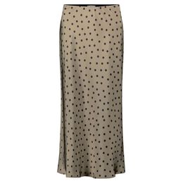 Vera Mont Satinrock mit Print in Khaki/Schwarz | Gr.: 40