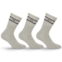 Fila Herren Socken "UNISEX LIFESTYLE PLAIN SOCKS", Gr. 39, grau, Baumwollmischung, Socken, mit Logo-Schriftzug
