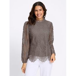 WITT WEIDEN Spitzen-Bluse in taupe | Gr.: 38