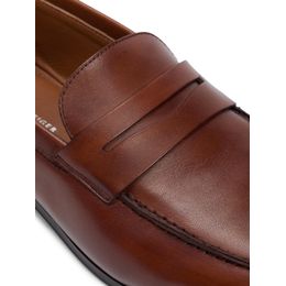 Tommy Hilfiger Herren Loafer "FLEXIBLE SLIM LEATHER LOAFER", Gr. 44braun, Nappaleder, unifarben, used, Schuhe, Blockabsatz, Slipper, Businessschuh