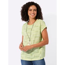 Casual Looks Damen Print-Shirt "Druck-Shirt", gr&uuml;n, Gr. 54, gemustert, mehrfarbig, 100% Baumwolle, Shirts