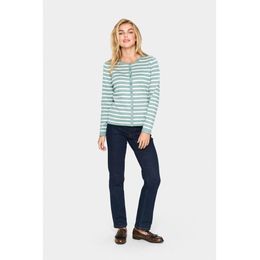 Saint Tropez Strickjacke MilaSZ Gerade Passform in Blue Surf Melange | Gr.: XS