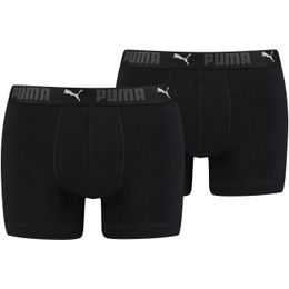 Puma Herren Boxershorts "Puma MEN SPORT COTTON BOXERS 2P", Gr. M, schwarz, Jersey, Obermaterial: 95% Baumwolle, 5% Elasthan, bedruckt, unifarben,