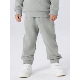name it Jungen Sweathose "NMMOBEAR NREG SWEAT PANT UNB NOOS", grau, Gr. 104, unifarben, Sweatware, Obermaterial: 51% Baumwolle, 35% Polyester, 14%