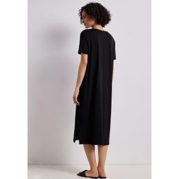 Street One Damen Midikleidschwarz, Gr. 38, unifarben, Stoff, 95% Viskose, 5% Elasthan, Kleider, in Unifarbe