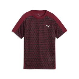 Puma Kinder T-Shirt "Train All Day Essentials Bedrucktes T-Shirt Jungen", rot, Gr. 140, Obermaterial: 100% Polyester. Kragen: 100% Polyester, Shirts