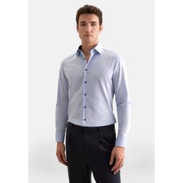 Seidensticker Herren Businesshemd "Schwarze Rose", blau, Gr. 42, unifarben, 100% Baumwolle, Hemden, Slim 1/1 Kentkragen Uni