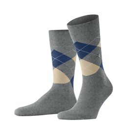 Burlington Herren Socken "King", Gr. 46, grau, Baumwollmischung, Argyle-Muster, Socken, Einheitsgr&ouml;&szlig;e 40-46, Argyle-Muster, Burlington-Clip
