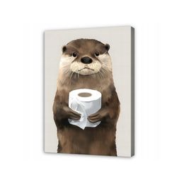 WALLARENA Leinwandbild Otter in Braun | Gr.: 40 x 30 cm